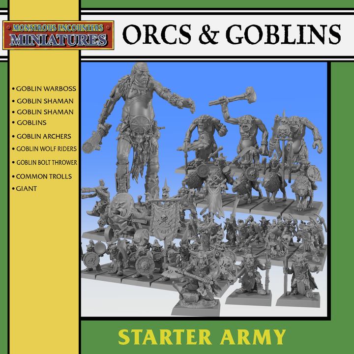 3D Printable STARTER ARMY: Goblins by Monstrous Encounters